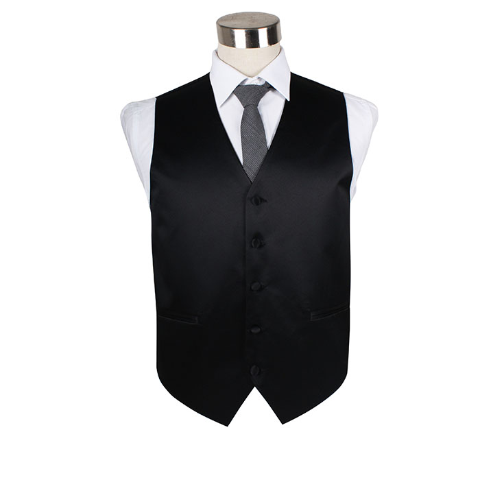 custom fashion black polyester vest for men